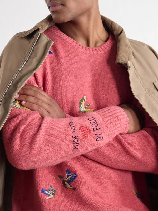 Polo Ralph Lauren Embroidered Wool And Alpaca-blend Sweater
