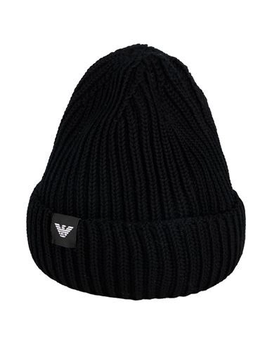 Emporio Armani Hat Military Size Virgin Wool - Black