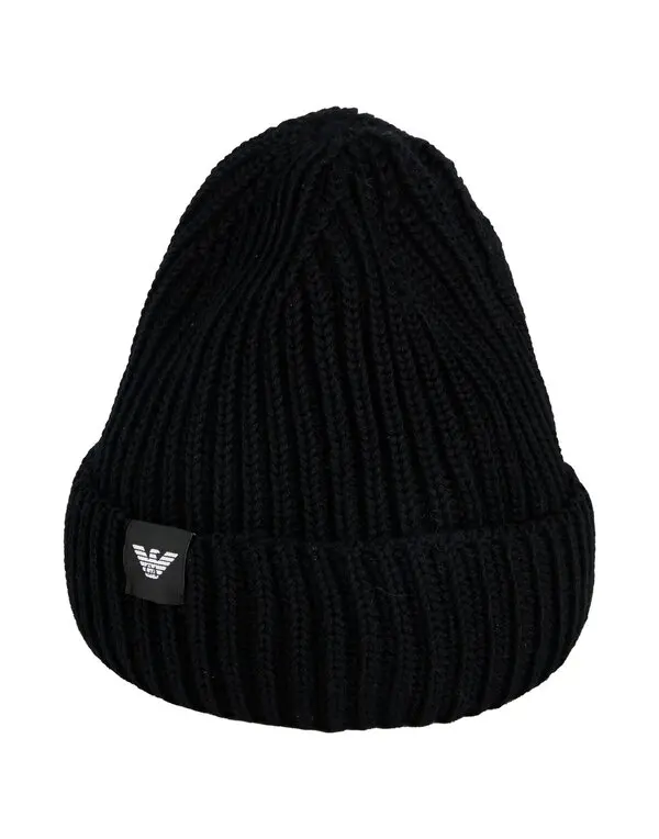 Emporio Armani Hat Military Size Virgin Wool - Black