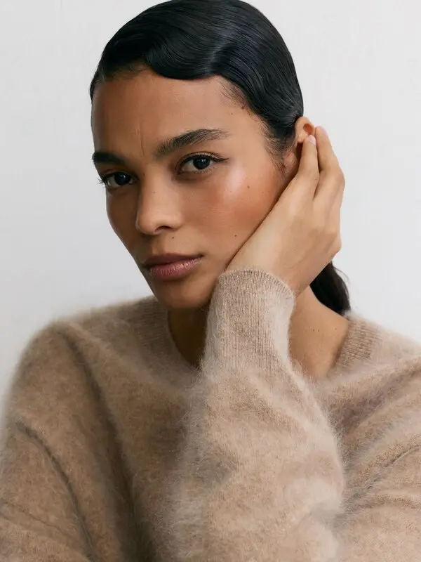REISS Alina 100% Brushed Cashmere Crew-neck Jumper - Neutral