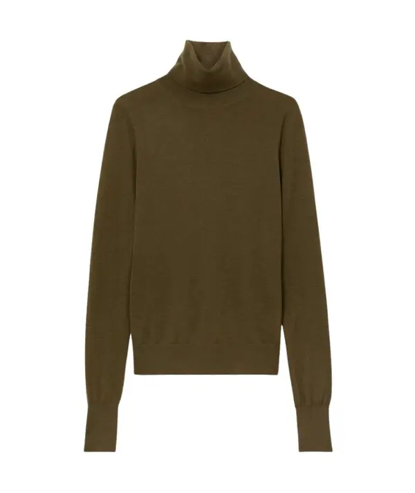 REISS Edina Merino Wool Roll-neck Jumper - Green