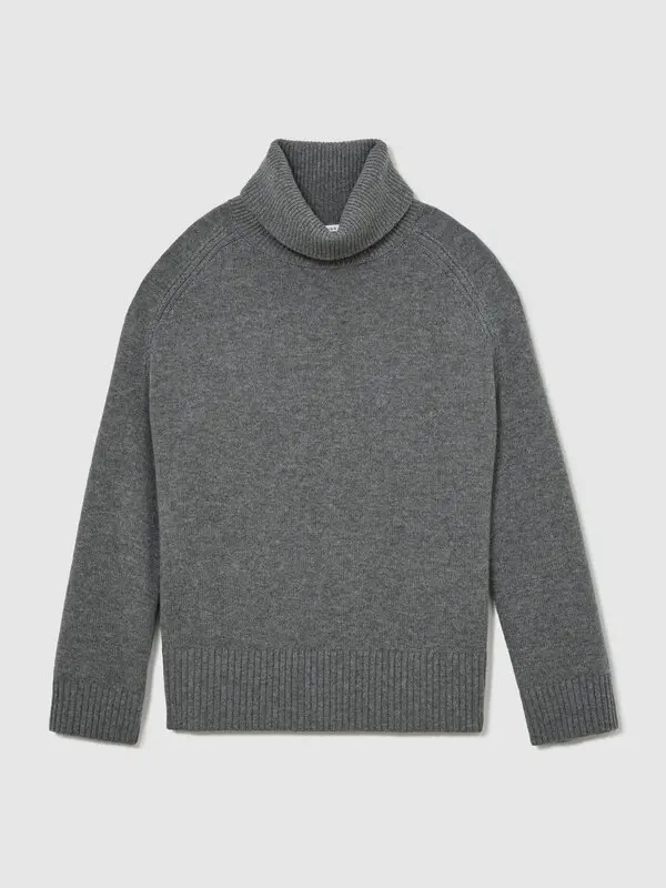 REISS Harriet Wool-cashmere Roll-neck Jumper - Grey