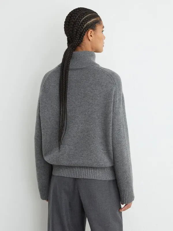 REISS Harriet Wool-cashmere Roll-neck Jumper - Grey