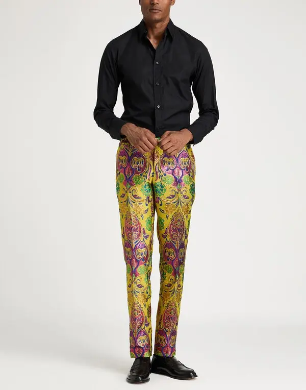Dolce & Gabbana Pants Mustard Size Polyester, Metallic Polyester