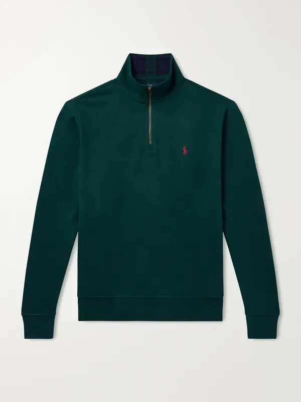 Polo Ralph Lauren Logo-embroidered Cotton-blend Half-zip Sweatshirt