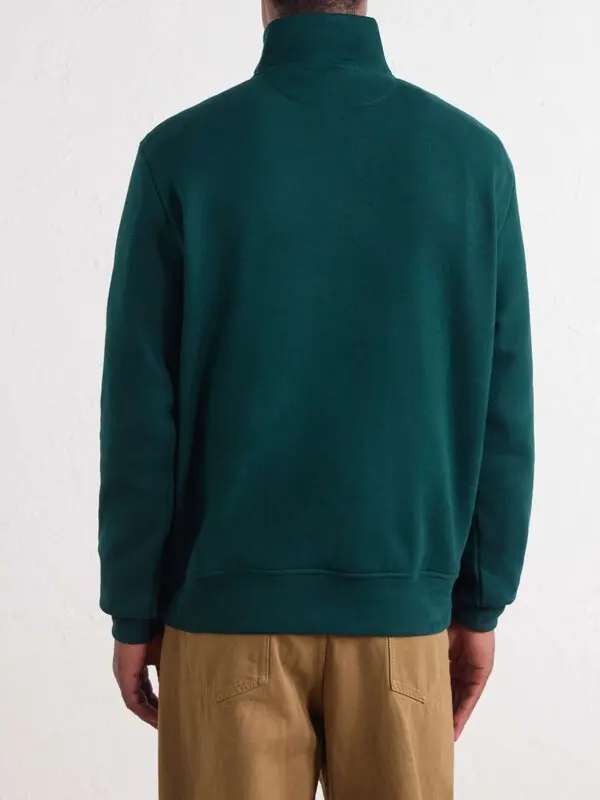 Polo Ralph Lauren Logo-embroidered Cotton-blend Half-zip Sweatshirt
