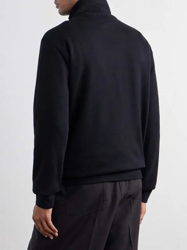 Polo Ralph Lauren Logo-embroidered Cotton-blend Half-zip Sweatshirt