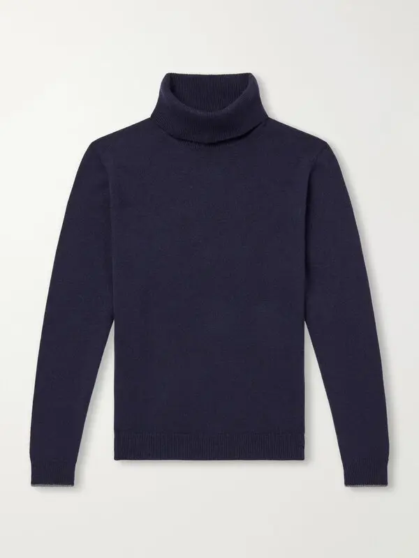 Sease Cashmere Rollneck Sweater - Blue