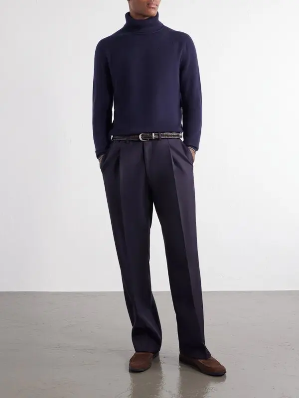 Sease Cashmere Rollneck Sweater - Blue
