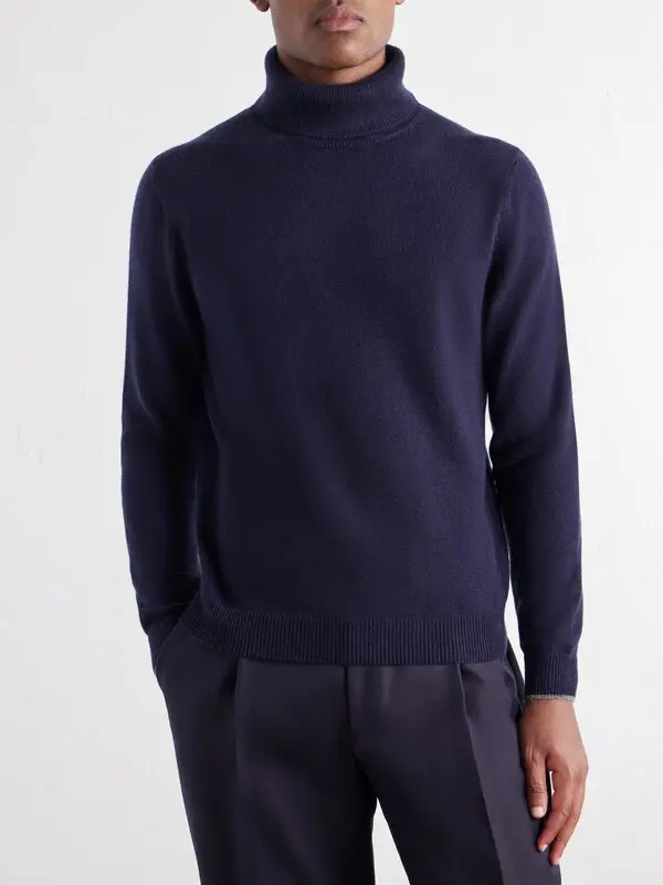 Sease Cashmere Rollneck Sweater - Blue
