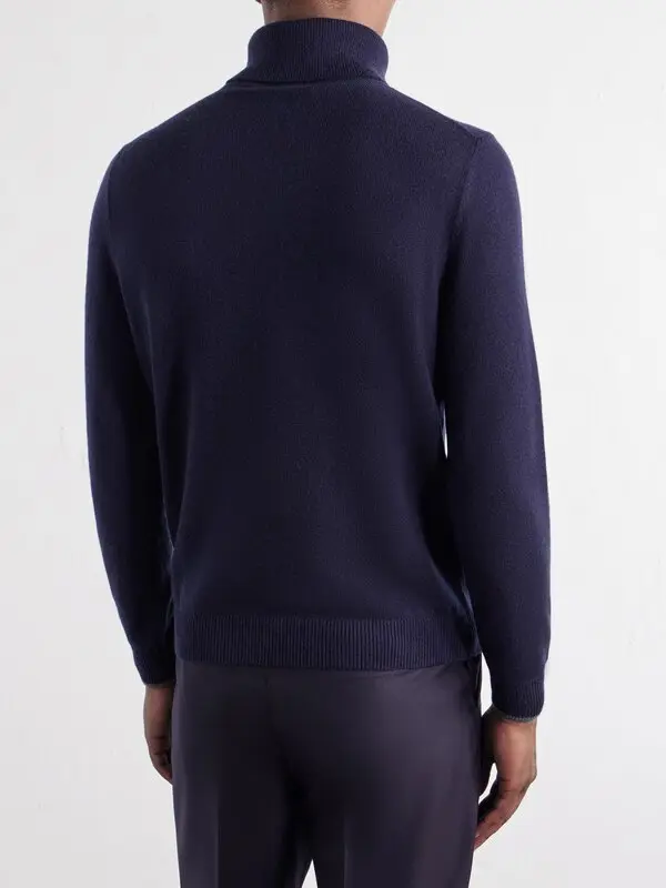 Sease Cashmere Rollneck Sweater - Blue
