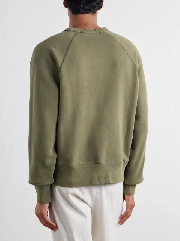 Polo Ralph Lauren Printed Cotton-blend Jersey Sweatshirt - Green
