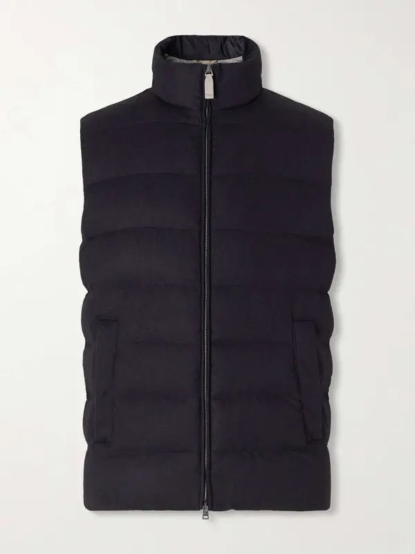 Herno Quilted Silk And Cashmere-blend Gilet