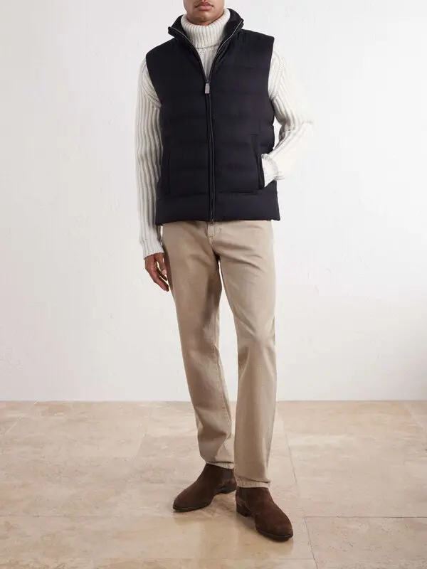 Herno Quilted Silk And Cashmere-blend Gilet