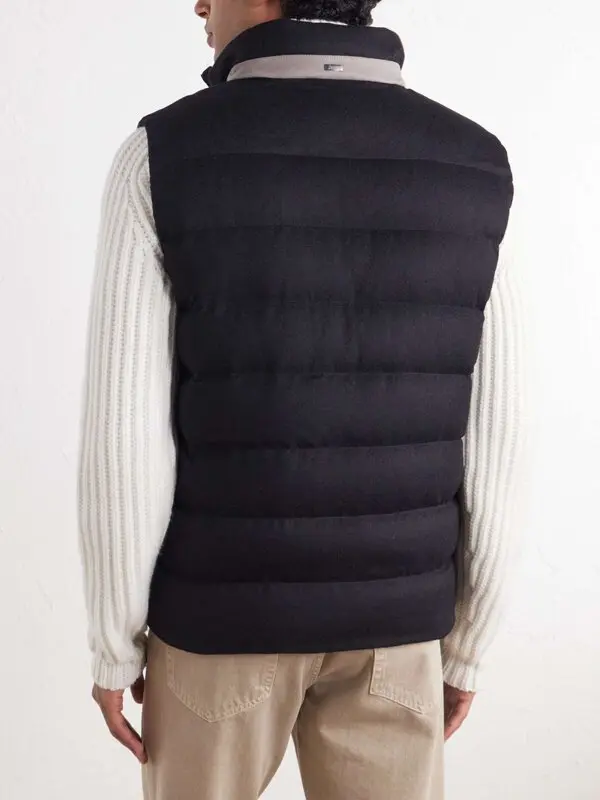 Herno Quilted Silk And Cashmere-blend Gilet