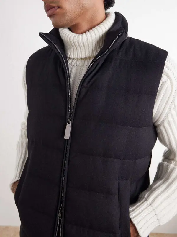 Herno Quilted Silk And Cashmere-blend Gilet