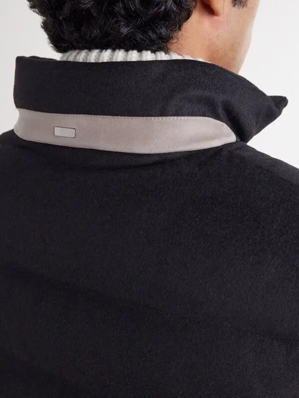 Herno Quilted Silk And Cashmere-blend Gilet - Black
