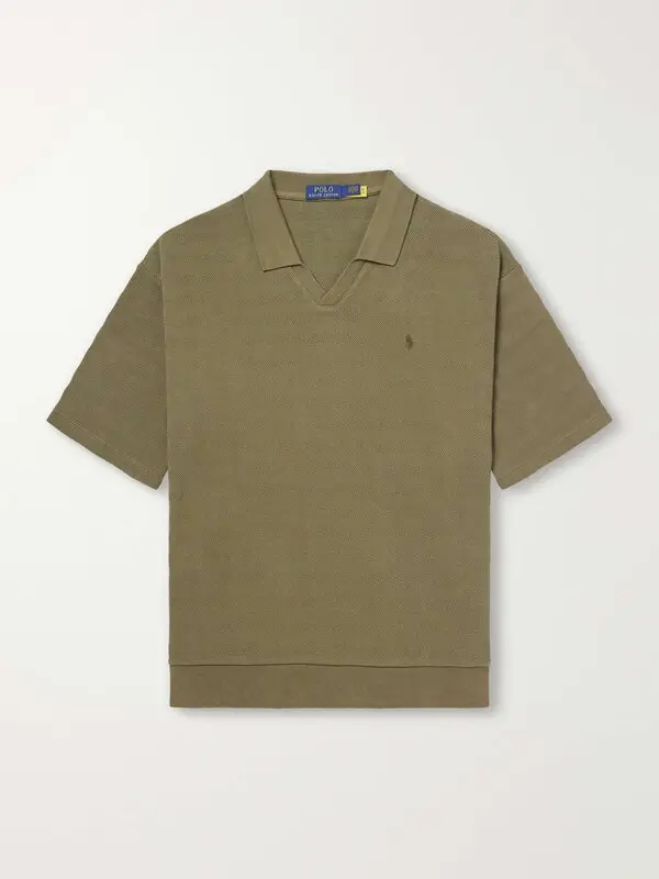 Polo Ralph Lauren Logo-embroidered Textured-cotton Polo Shirt