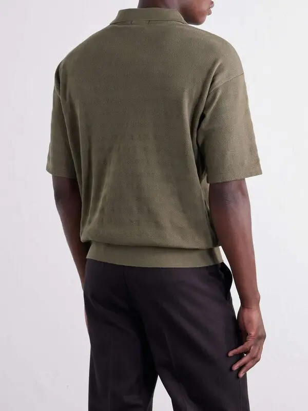 Polo Ralph Lauren Logo-embroidered Textured-cotton Polo Shirt