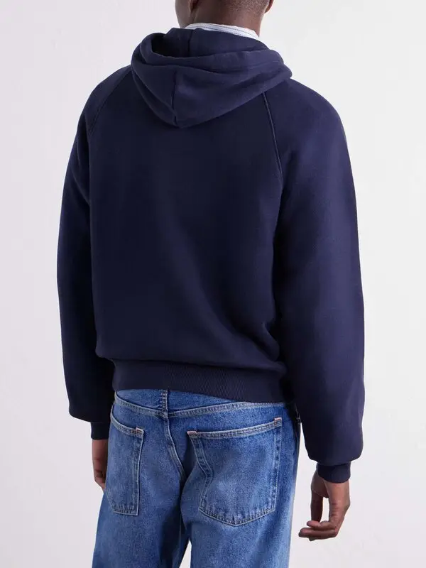 A.p.c. Thimothe Cotton-jersey Hoodie - Navy