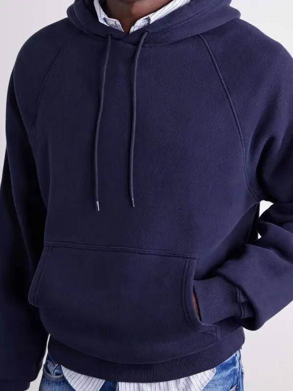 A.p.c. Thimothe Cotton-jersey Hoodie - Navy