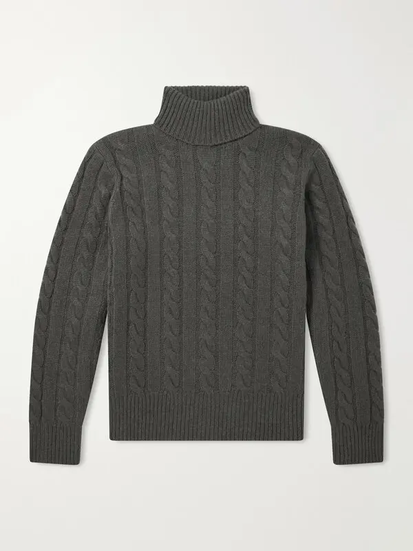 Polo Ralph Lauren Cable-knit Wool And Cashmere-blend Rollneck Sweater