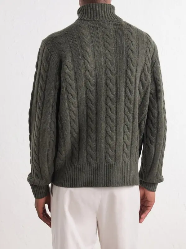 Polo Ralph Lauren Cable-knit Wool And Cashmere-blend Rollneck Sweater