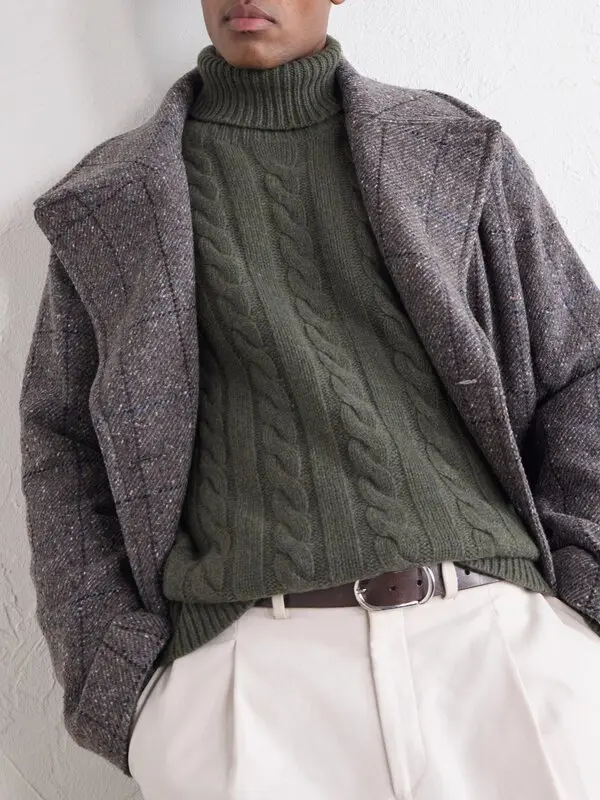 Polo Ralph Lauren Cable-knit Wool And Cashmere-blend Rollneck Sweater