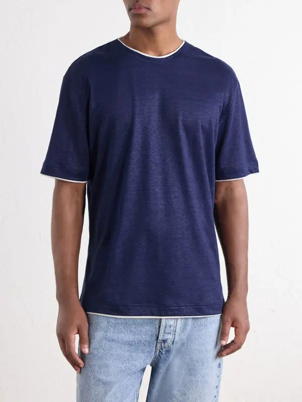Eleventy Linen T-shirt - Blue