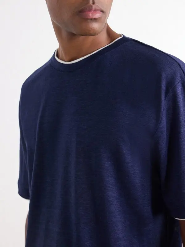 Eleventy Linen T-shirt - Blue