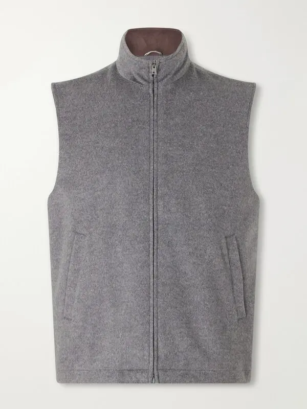 Herno Wool And Cashmere-blend Vest - Gray