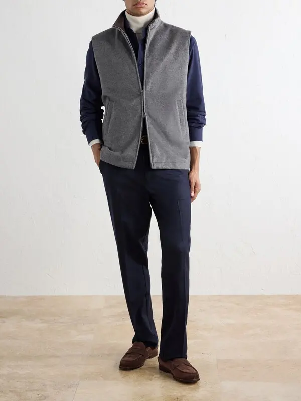 Herno Wool And Cashmere-blend Vest - Gray