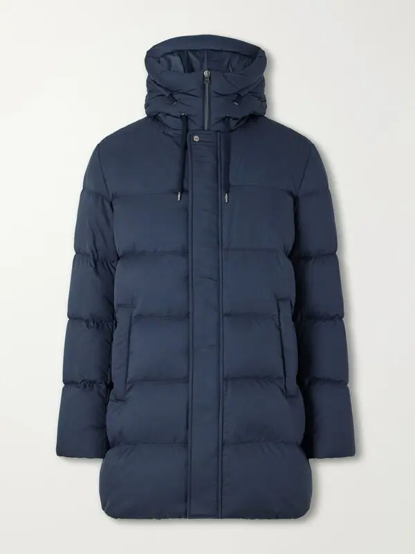 Herno Arendelle Quilted Shell Hooded Down Jacket - Blue