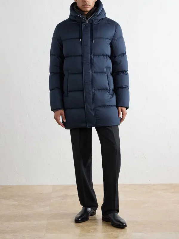 Herno Arendelle Quilted Shell Hooded Down Jacket - Blue