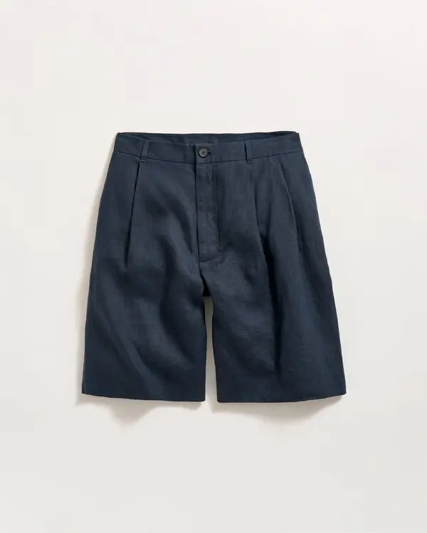 Billy Reid Double Pleated Short - Blue