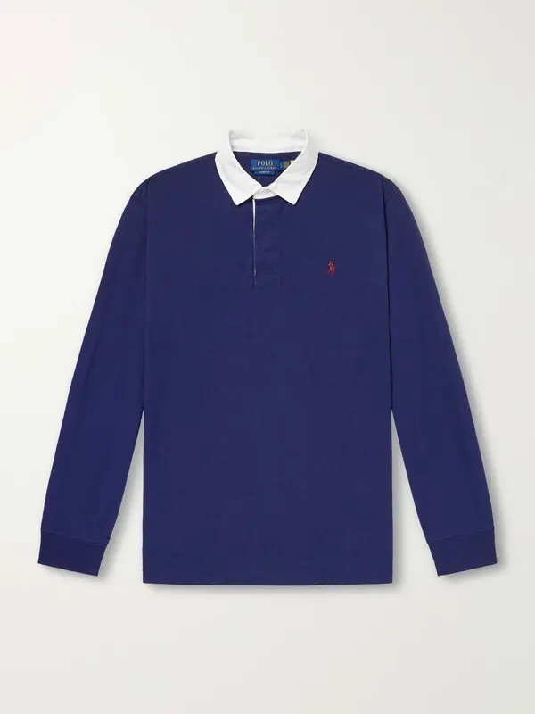 Polo Ralph Lauren Logo-embroidered Cotton-jersey Polo Shirt - Navy