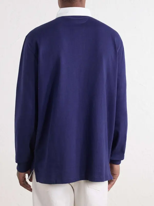 Polo Ralph Lauren Logo-embroidered Cotton-jersey Polo Shirt - Navy