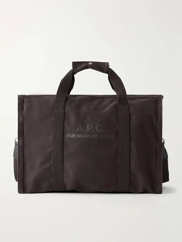 A.p.c. Recuperation Logo-printed Webbing-trimmed Cotton-canvas Tote Bag