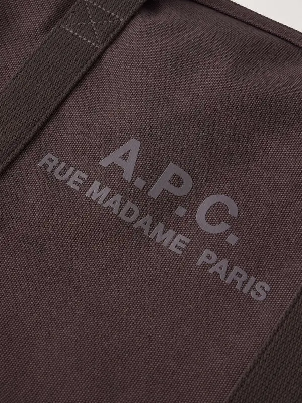 A.p.c. Recuperation Logo-printed Webbing-trimmed Cotton-canvas Tote Bag