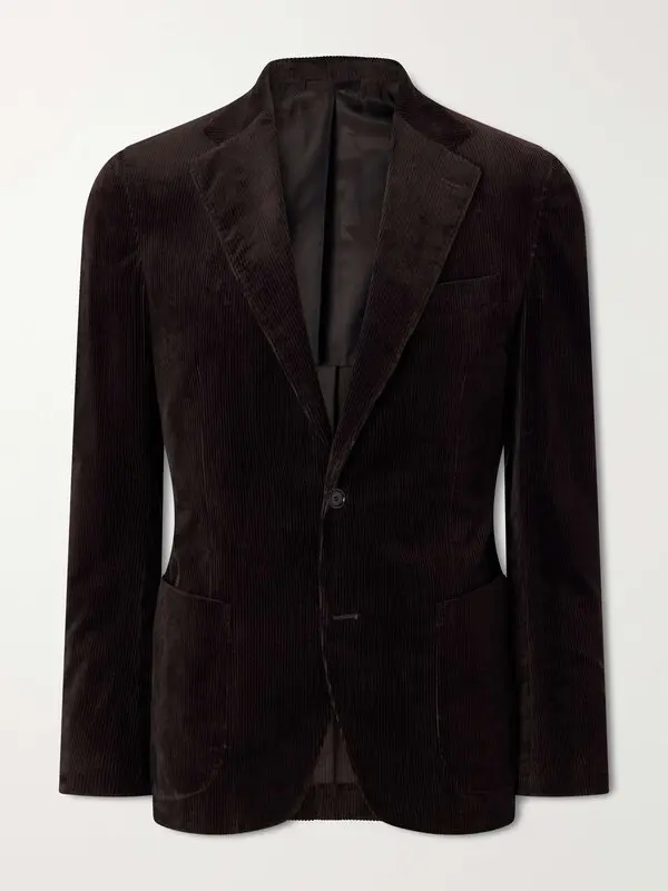 DE PETRILLO Forcella Cotton-blend Corduroy Suit Jacket - Dark Brown