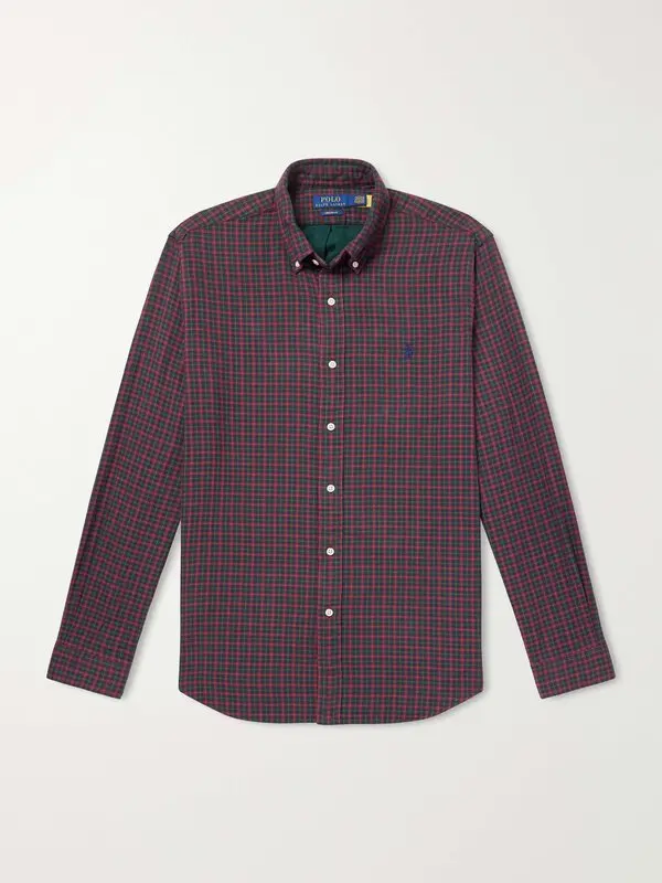 Polo Ralph Lauren Logo-embroidered Checked Cotton Shirt
