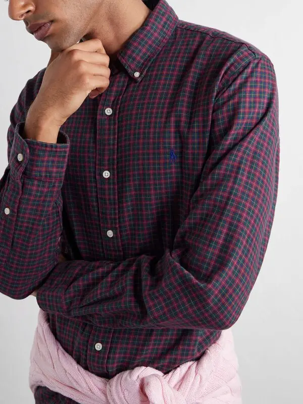 Polo Ralph Lauren Logo-embroidered Checked Cotton Shirt