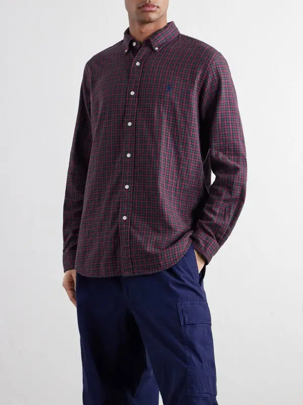 Polo Ralph Lauren Logo-embroidered Checked Cotton Shirt