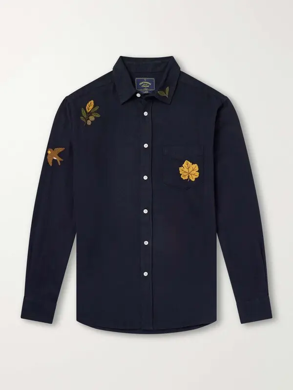 Portuguese Flannel Embroidered Cotton-flannel Shirt