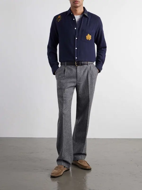 Portuguese Flannel Embroidered Cotton-flannel Shirt