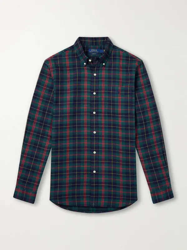 Polo Ralph Lauren Logo-embroidered Checked Cotton Shirt