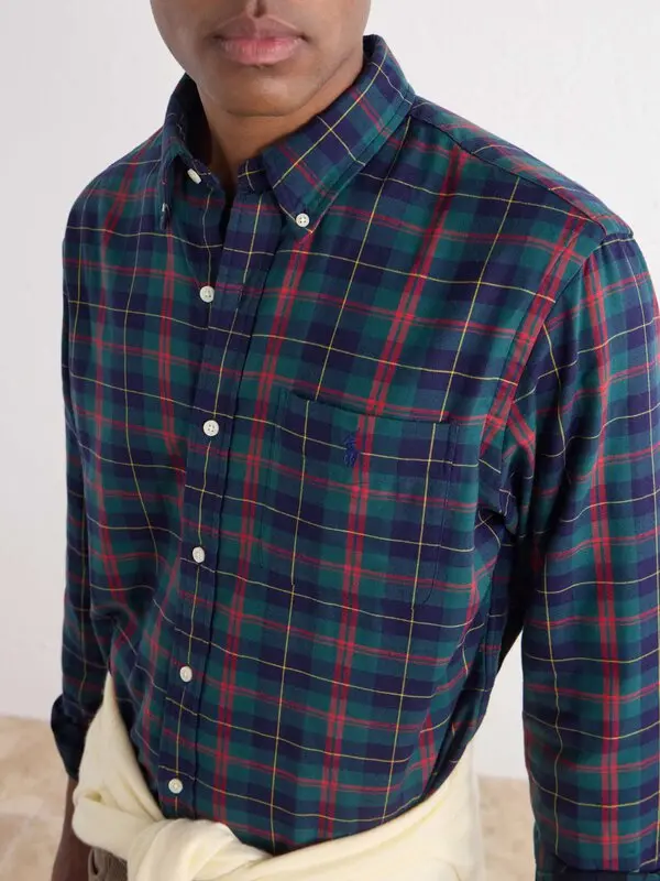 Polo Ralph Lauren Logo-embroidered Checked Cotton Shirt