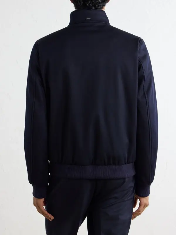 Herno Virgin Wool-twill Bomber Jacket - Blue