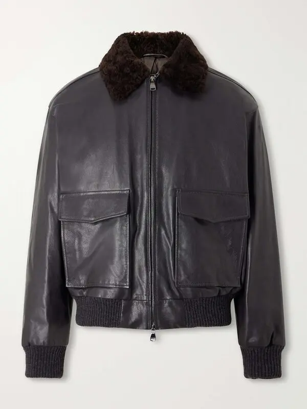 VALSTAR Smith Shearling-trimmed Full-grain Leather Jacket