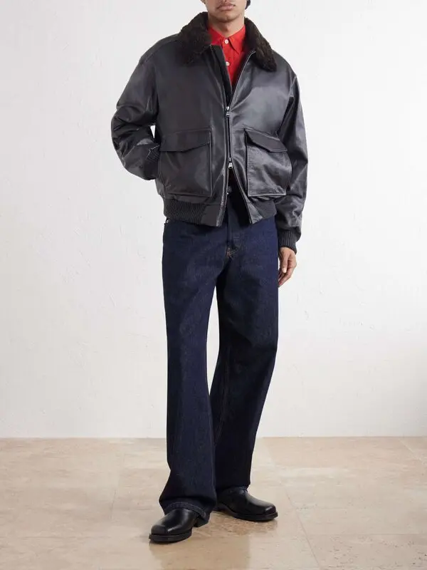 VALSTAR Smith Shearling-trimmed Full-grain Leather Jacket